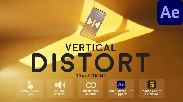 Vertical Distort Transitions for After Effects, After Effects Project Files